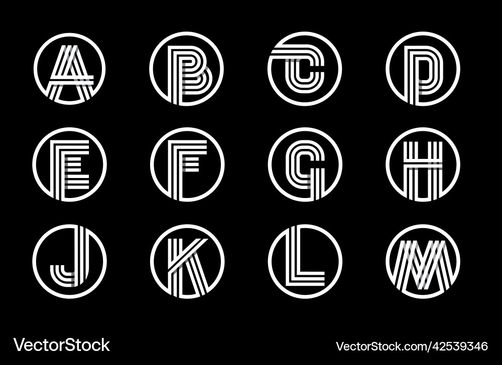 Decorative alphabet font with capital letters Vector Image
