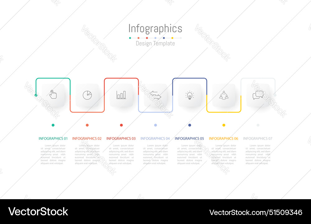 Infographic 7 options design elements Royalty Free Vector