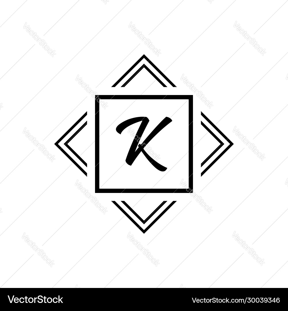 K monogram logo white geometric modern Royalty Free Vector