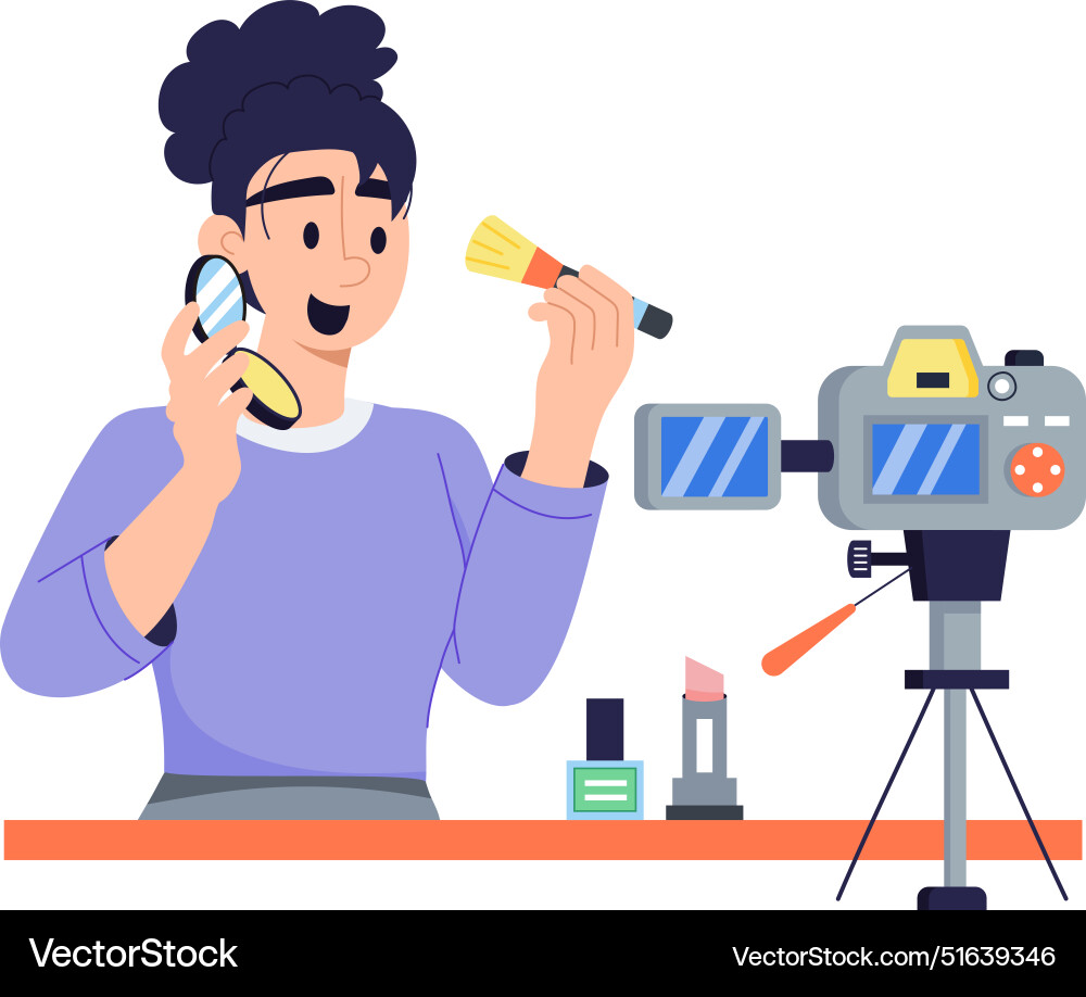 Makeup influencer Royalty Free Vector Image - VectorStock