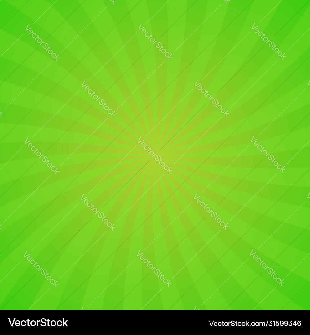 Sun rays background green radiate beam burst Vector Image