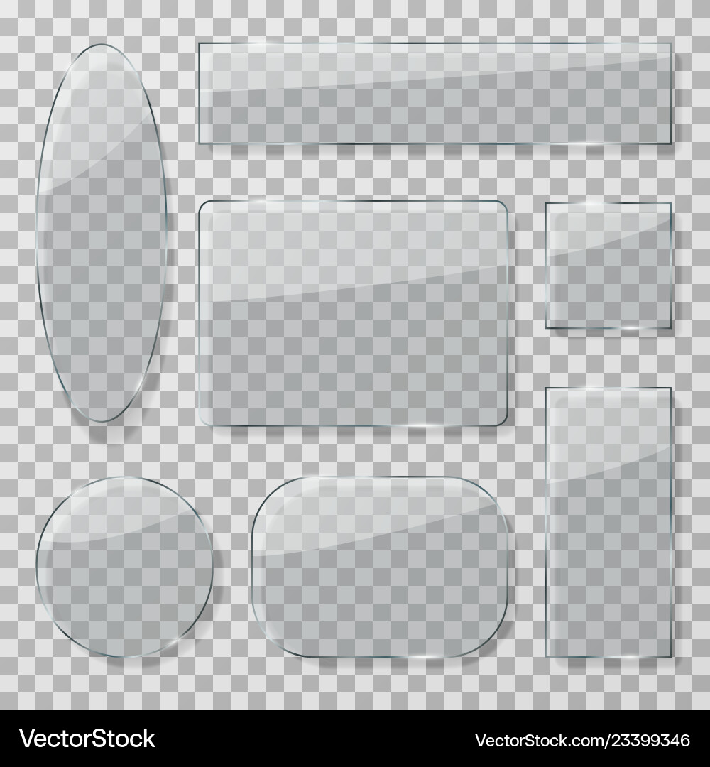 Transparent glass buttons plastic glossy clear Vector Image