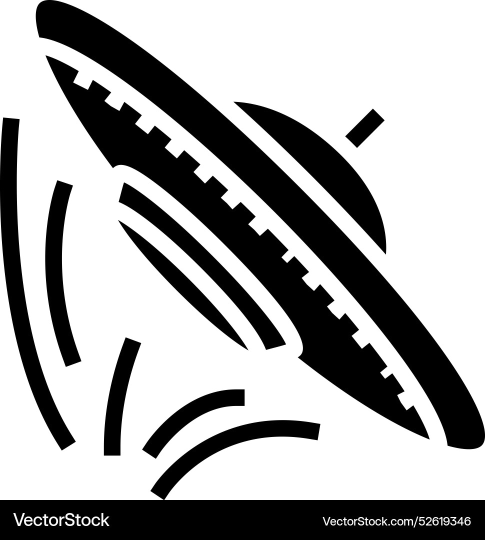 Ufo unsolved mystery glyph icon Royalty Free Vector Image