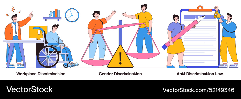 Workplace discrimination gender Royalty Free Vector Image