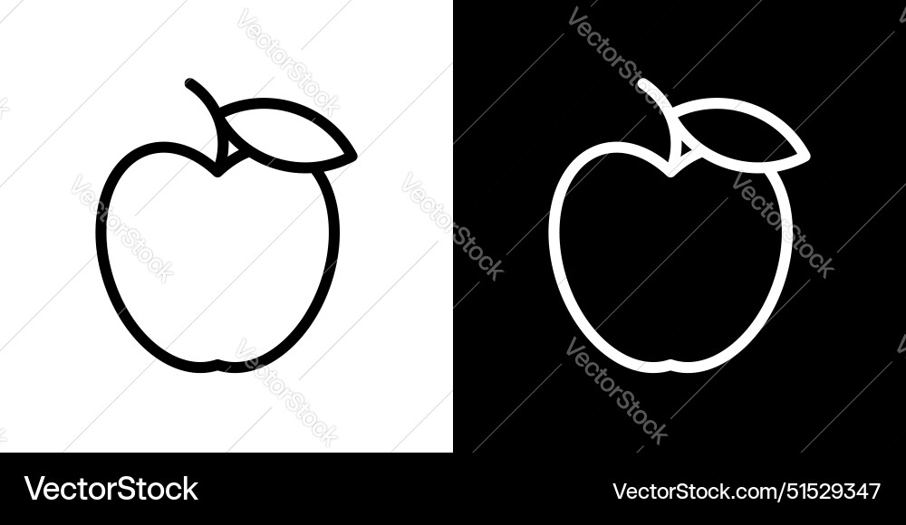 Apple icon set healthy fruit pictogram Royalty Free Vector