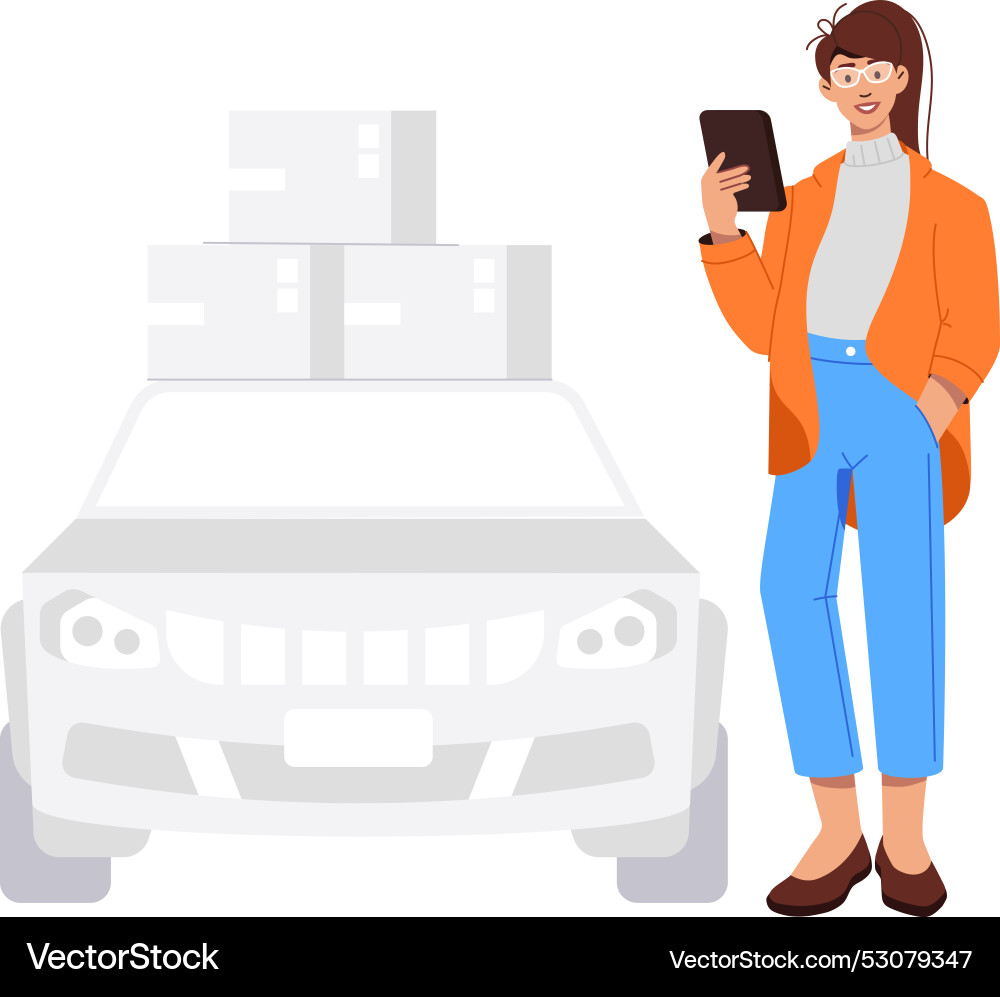 Basic rgba flat style of car delivery Royalty Free Vector