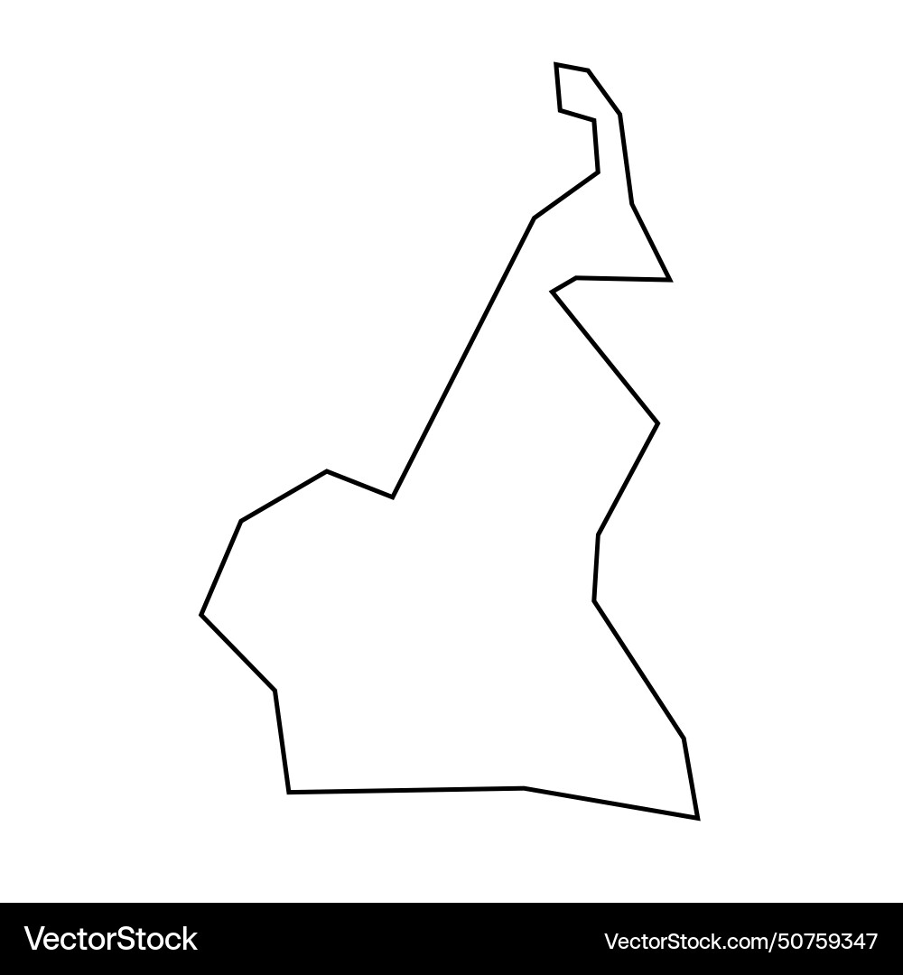 Cameroon country map thin outline icon Royalty Free Vector