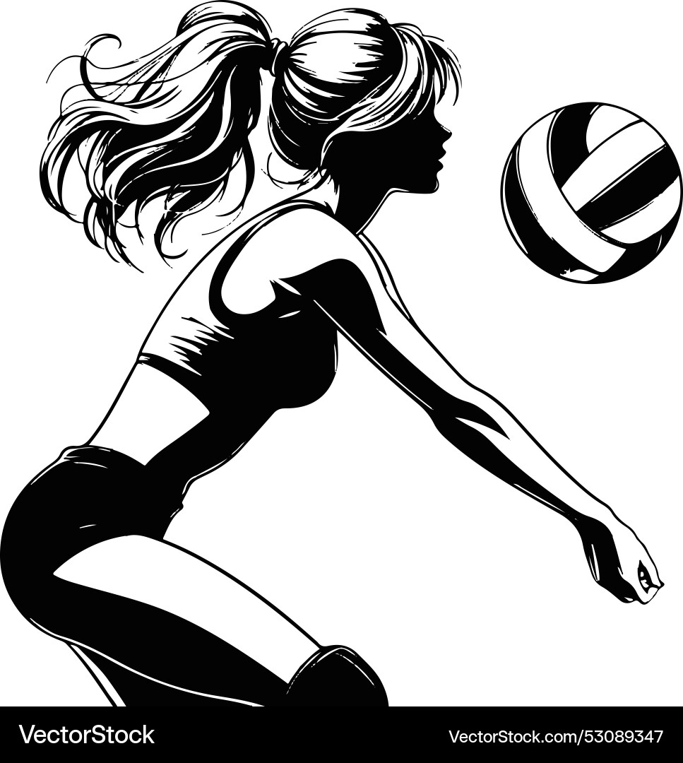 Cute volleyball girl Royalty Free Vector Image