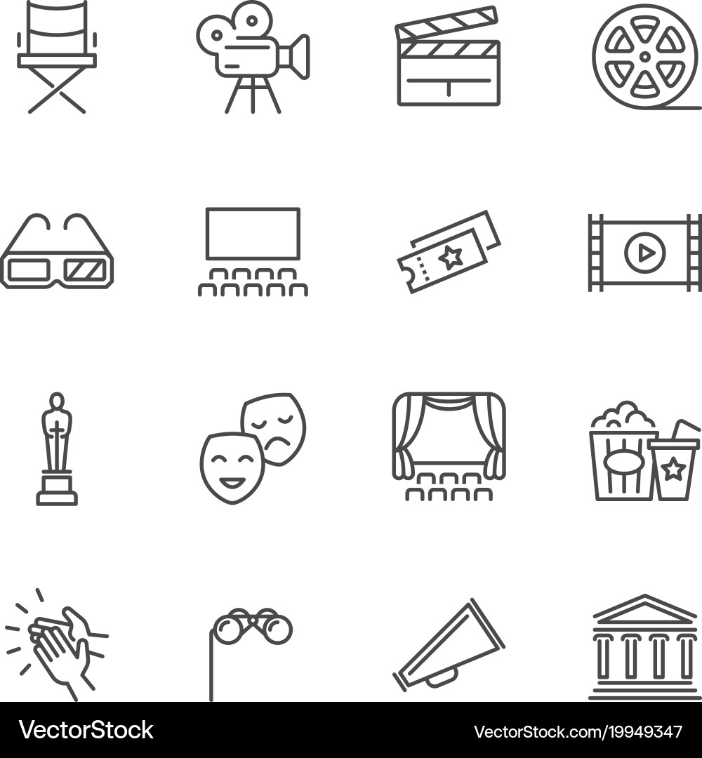Entertainment and performance line icons Vector Image