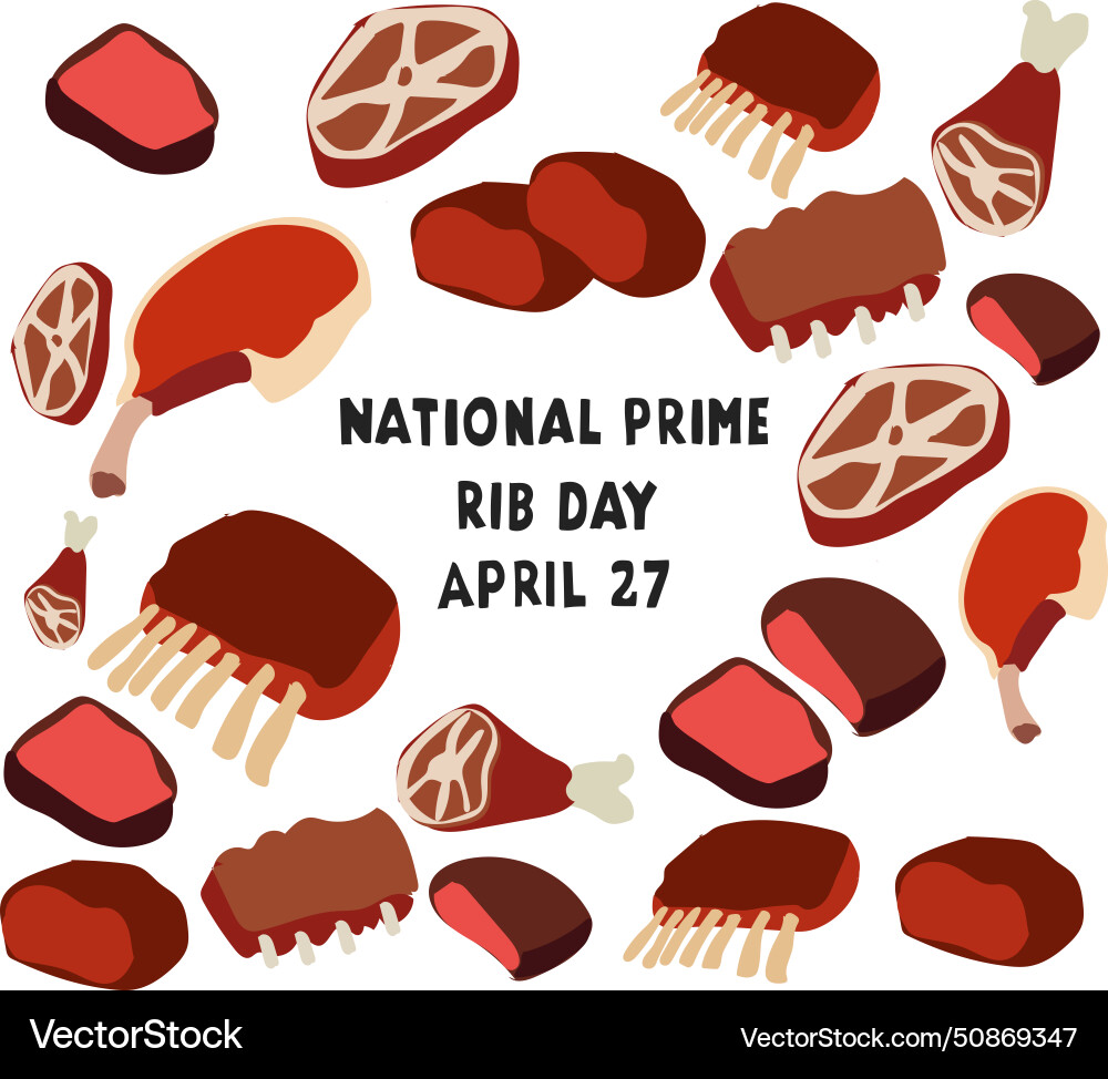 National prime rib day Royalty Free Vector Image