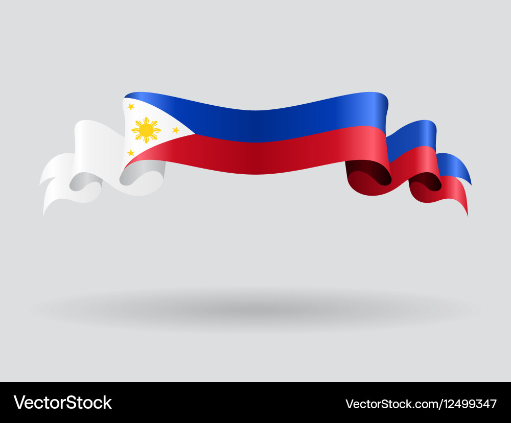 Philippines wavy flag Royalty Free Vector Image