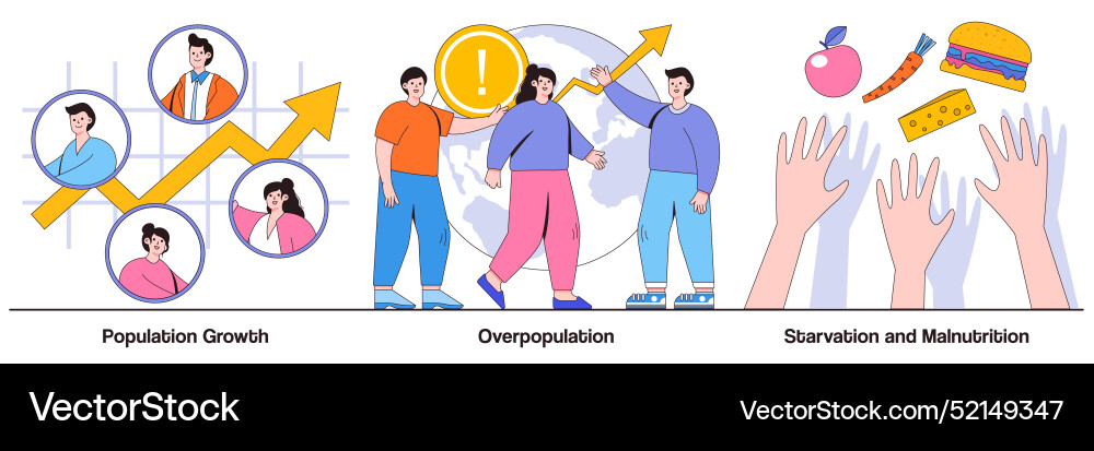 Population growth overpopulation starvation Vector Image