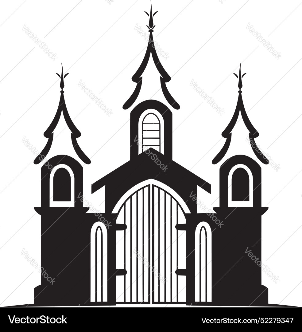 Sacred scrolls church gates ornamented Royalty Free Vector