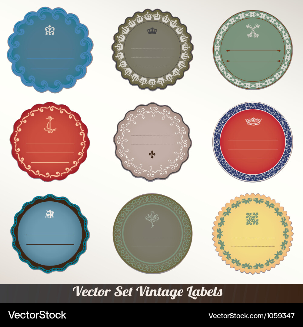 Vintage Frame Labels Set Royalty Free Vector Image
