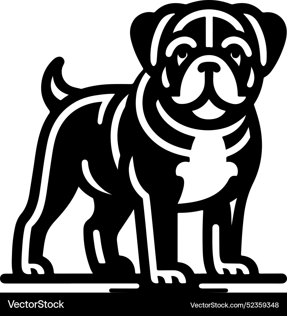 Boxer dog silhouette collection on white Vector Image