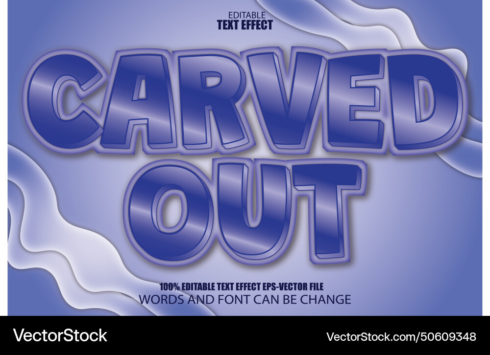Carved out editable text effect modern style Vector Image