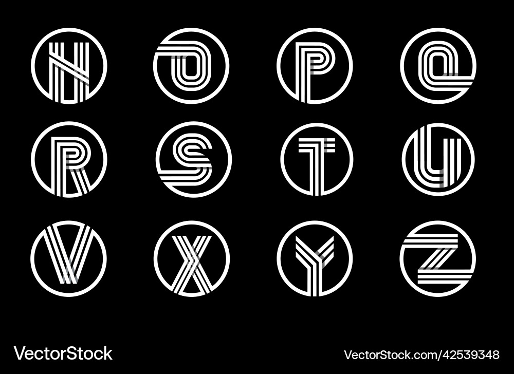 Decorative alphabet font with capital letters Vector Image