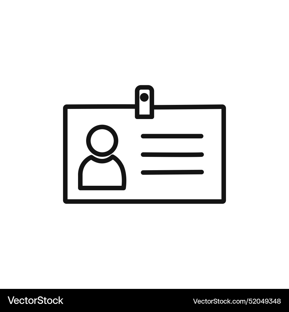 Employee id card icon linear graphics sign Vector Image