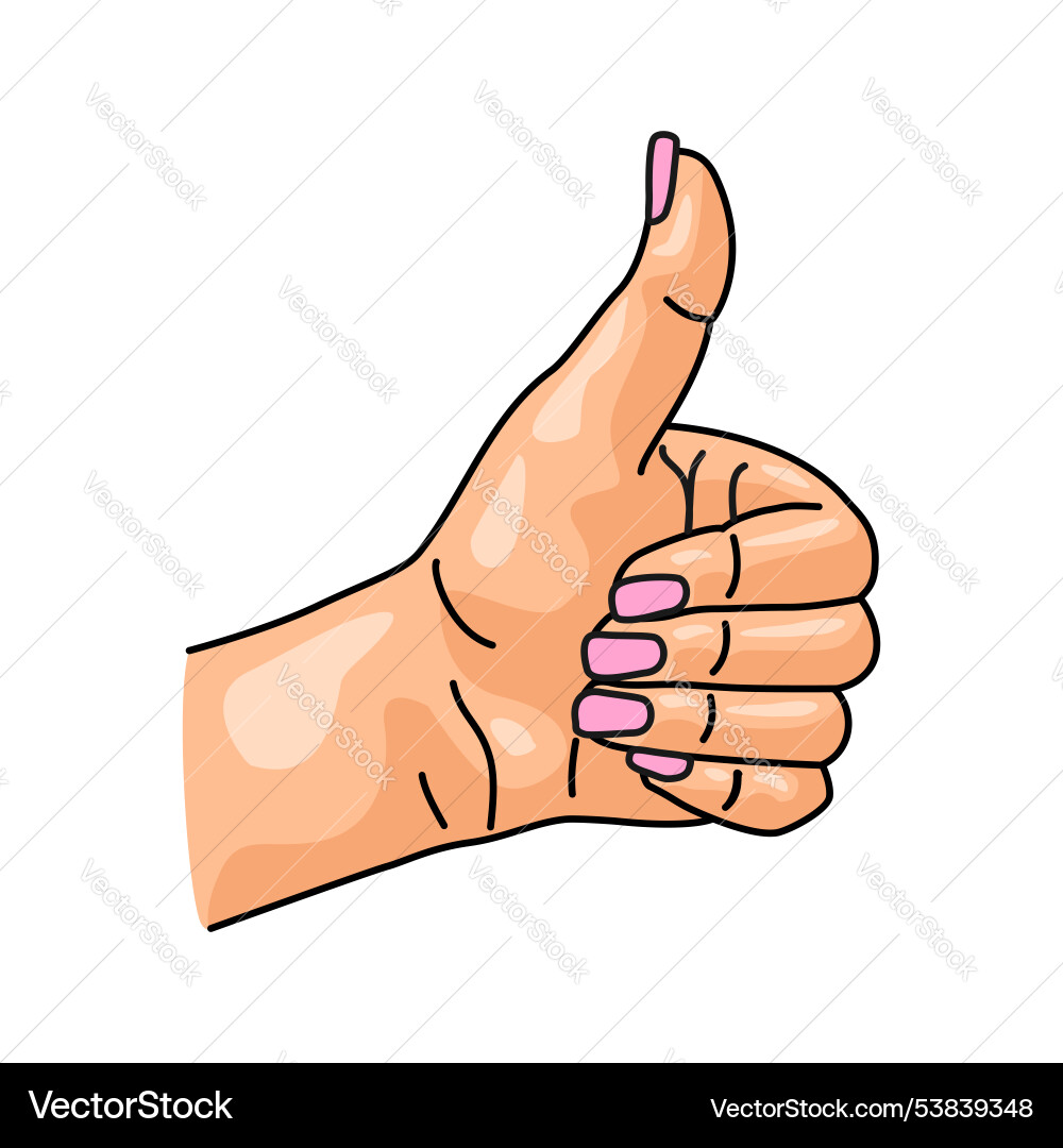 Female hand showing symbol like isolated Vector Image