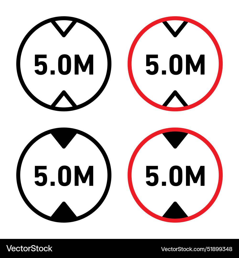 Five meter distance sign ensure safety Royalty Free Vector