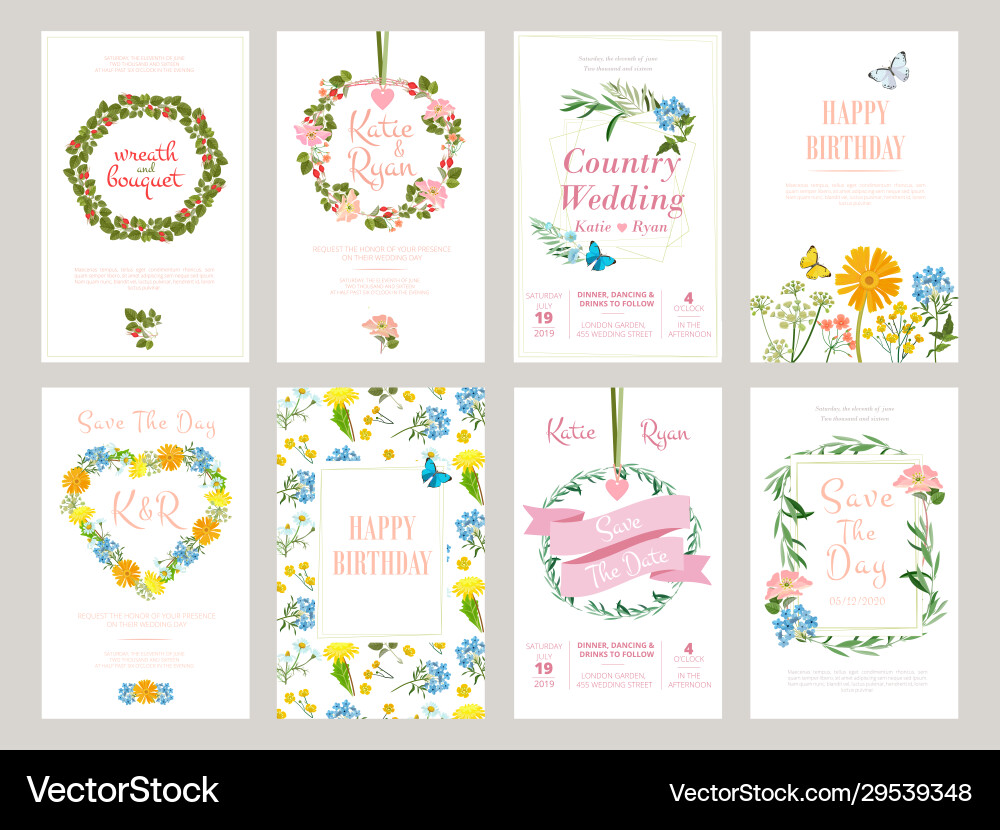 Floral cards botanical for placard Royalty Free Vector Image