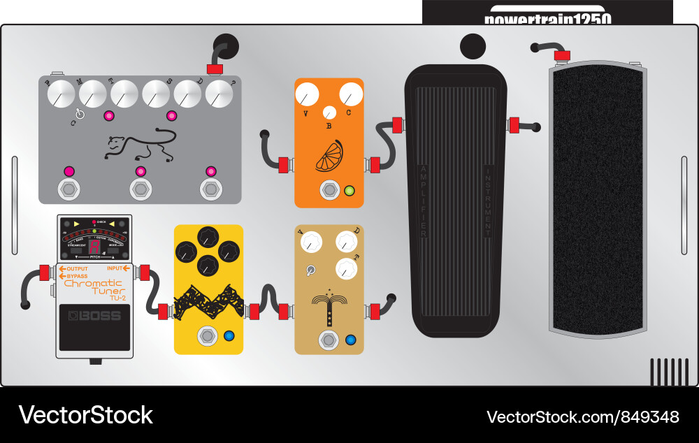 Guitar pedal board Royalty Free Vector Image - VectorStock
