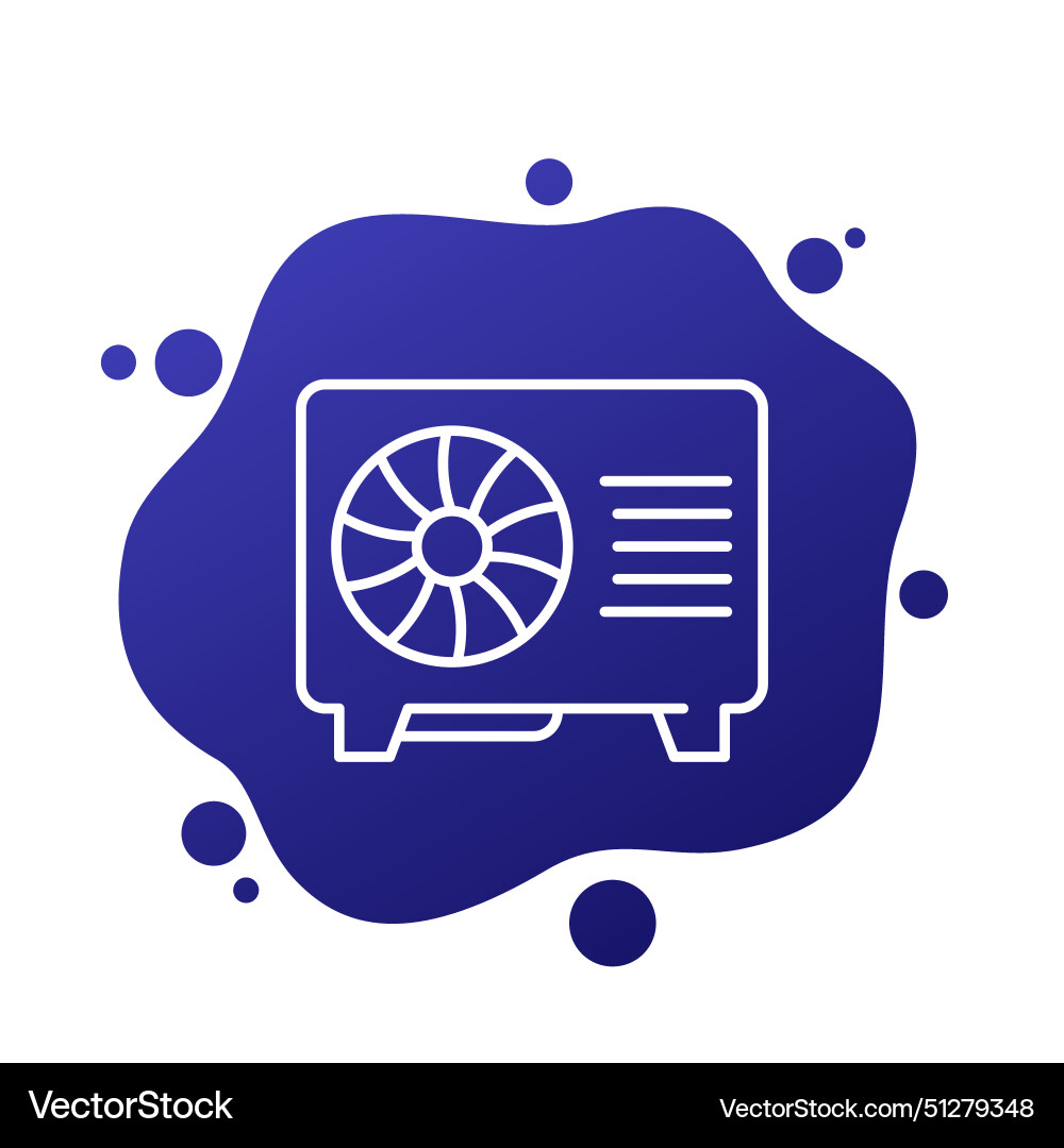 Heat pump icon in line design Royalty Free Vector Image