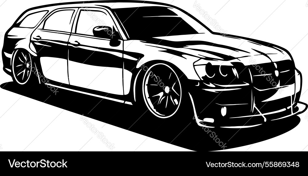 Magnum sport car - classic stencil Royalty Free Vector Image