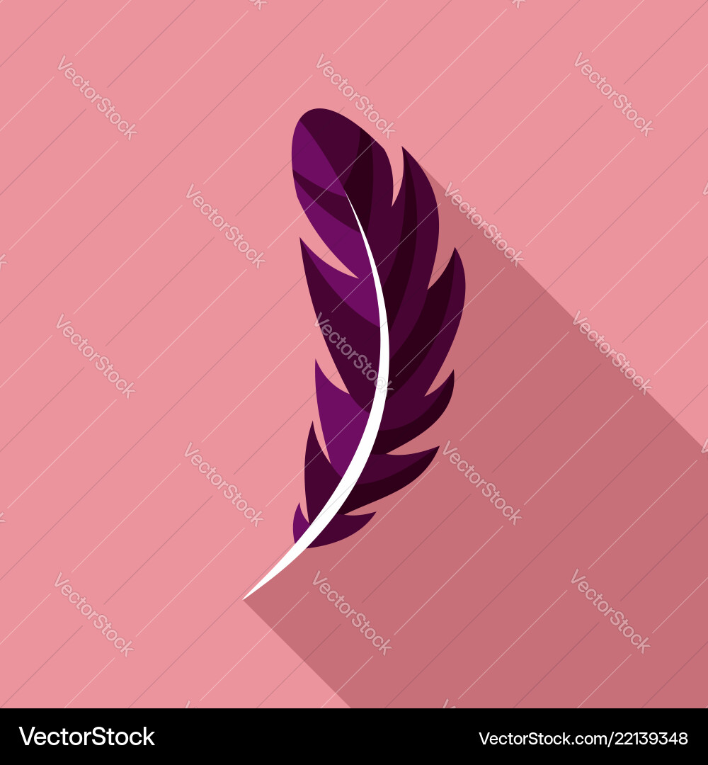 Pen feather icon flat style Royalty Free Vector Image