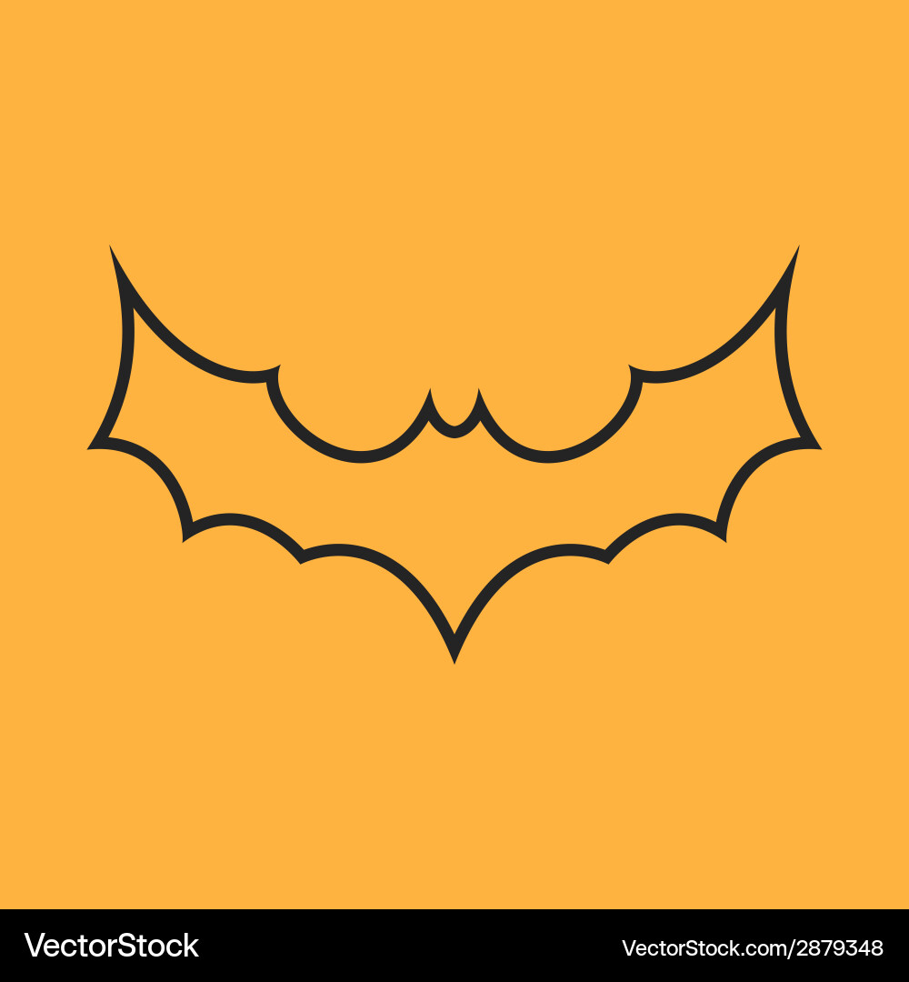 Simple black bat icon Royalty Free Vector Image