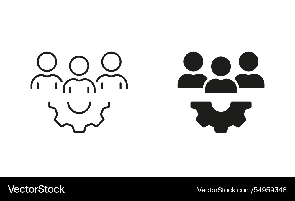 Workforce line and silhouette icon manager sign Vector Image