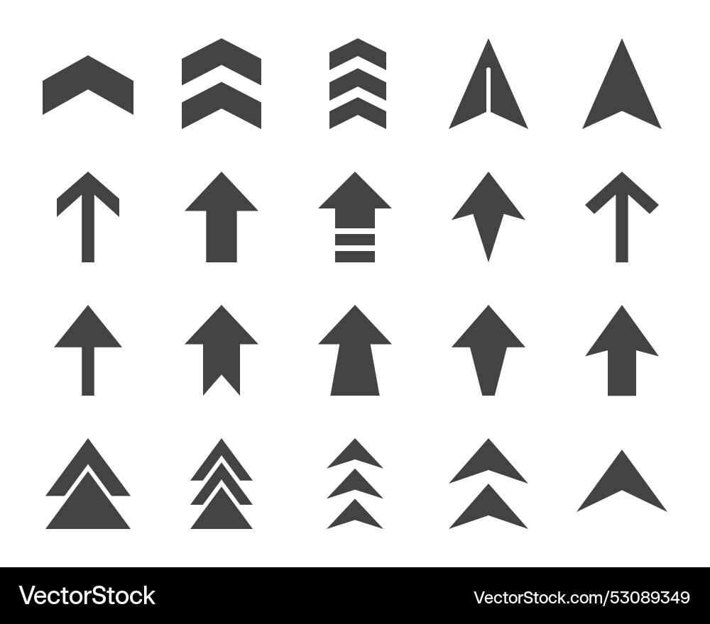 Arrow solid icon set Royalty Free Vector Image