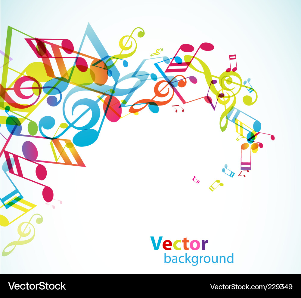 Colorful Music Notes Background Royalty Free Vector Image