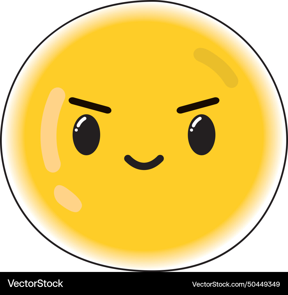 Cute angry emoji icon Royalty Free Vector Image