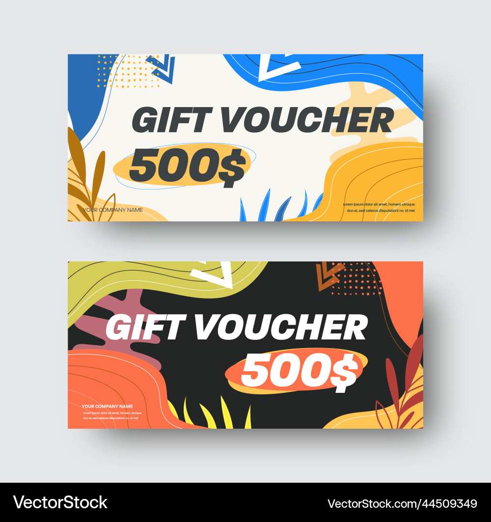 Gift card template with abstract design Royalty Free Vector