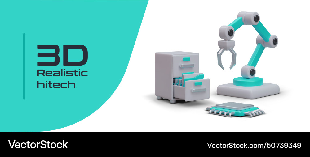 Realistic hitech principle of automated Royalty Free Vector