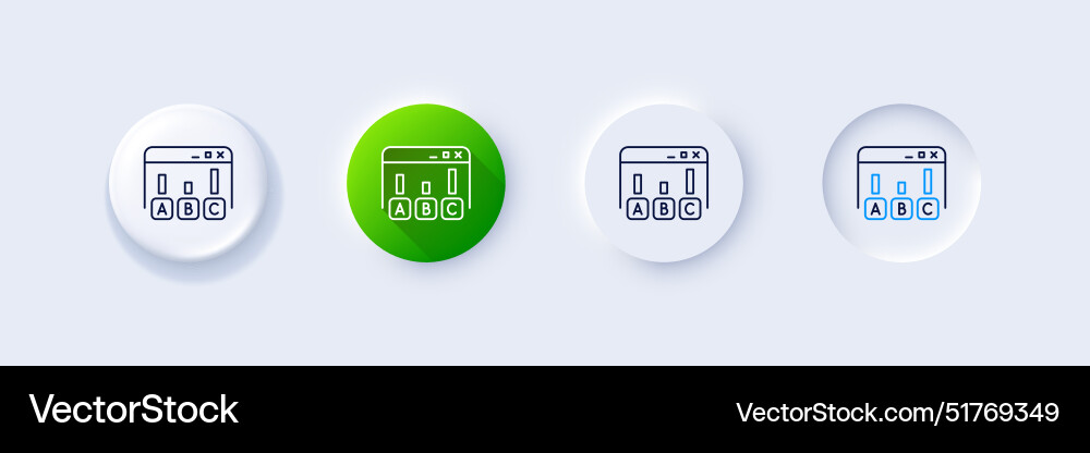 Survey results line icon best answer sign Vector Image
