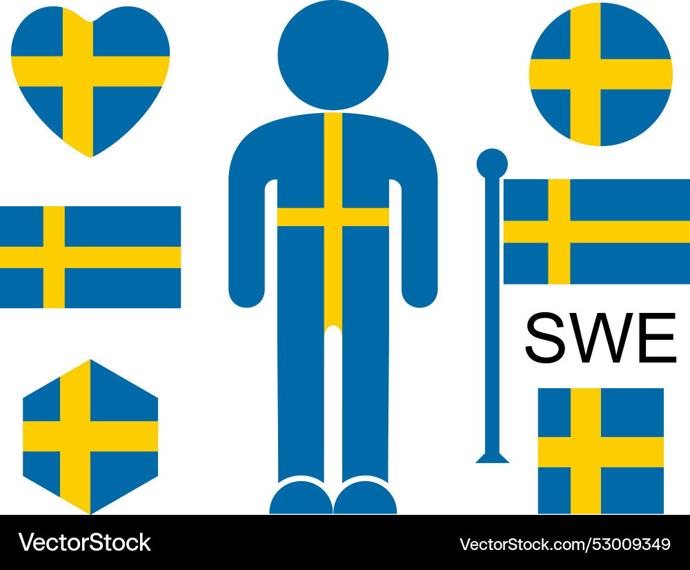 Swedish flag Royalty Free Vector Image - VectorStock