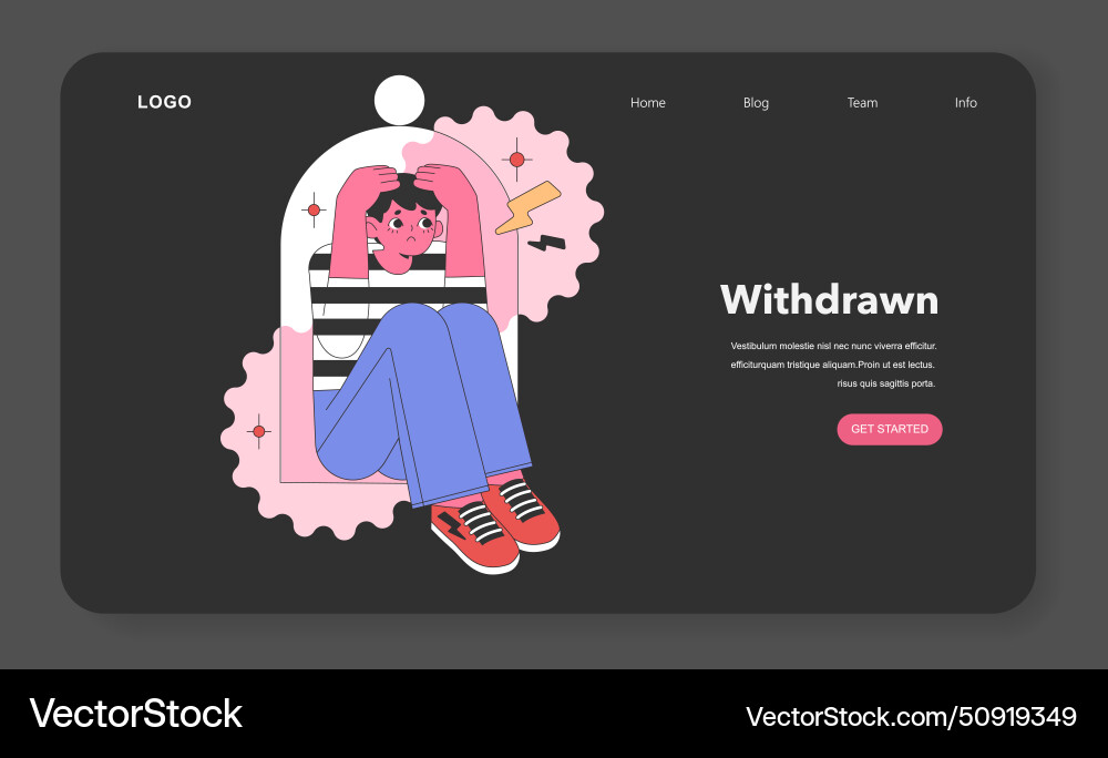 Withdrawn concept flat Royalty Free Vector Image