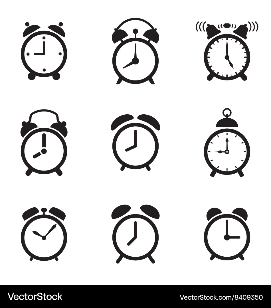 Alarm Clock Icons Set Royalty Free Vector Image