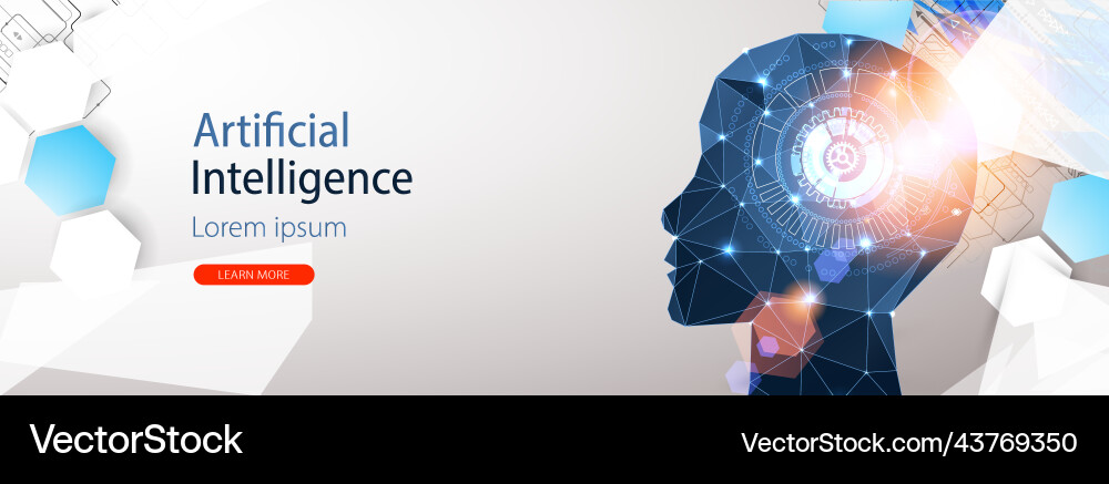 Artificial intelligence concept creative brain Vector Image