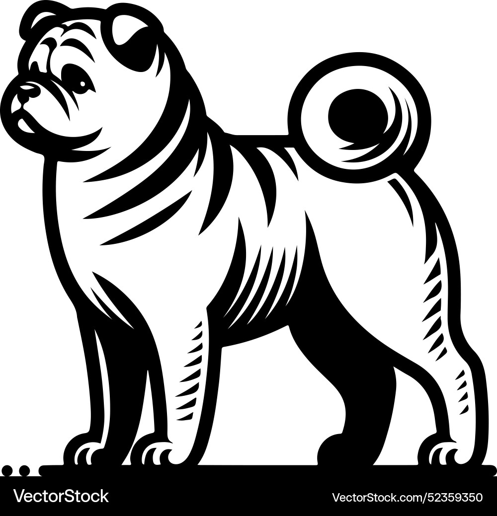 Boxer dog silhouette collection on white Vector Image