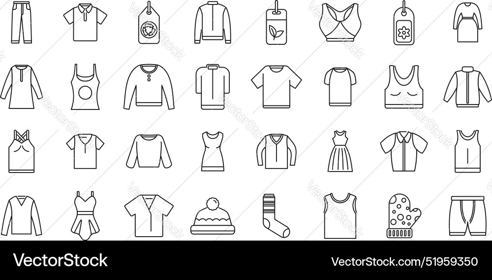 Eco-friendly clothing icons set Royalty Free Vector Image