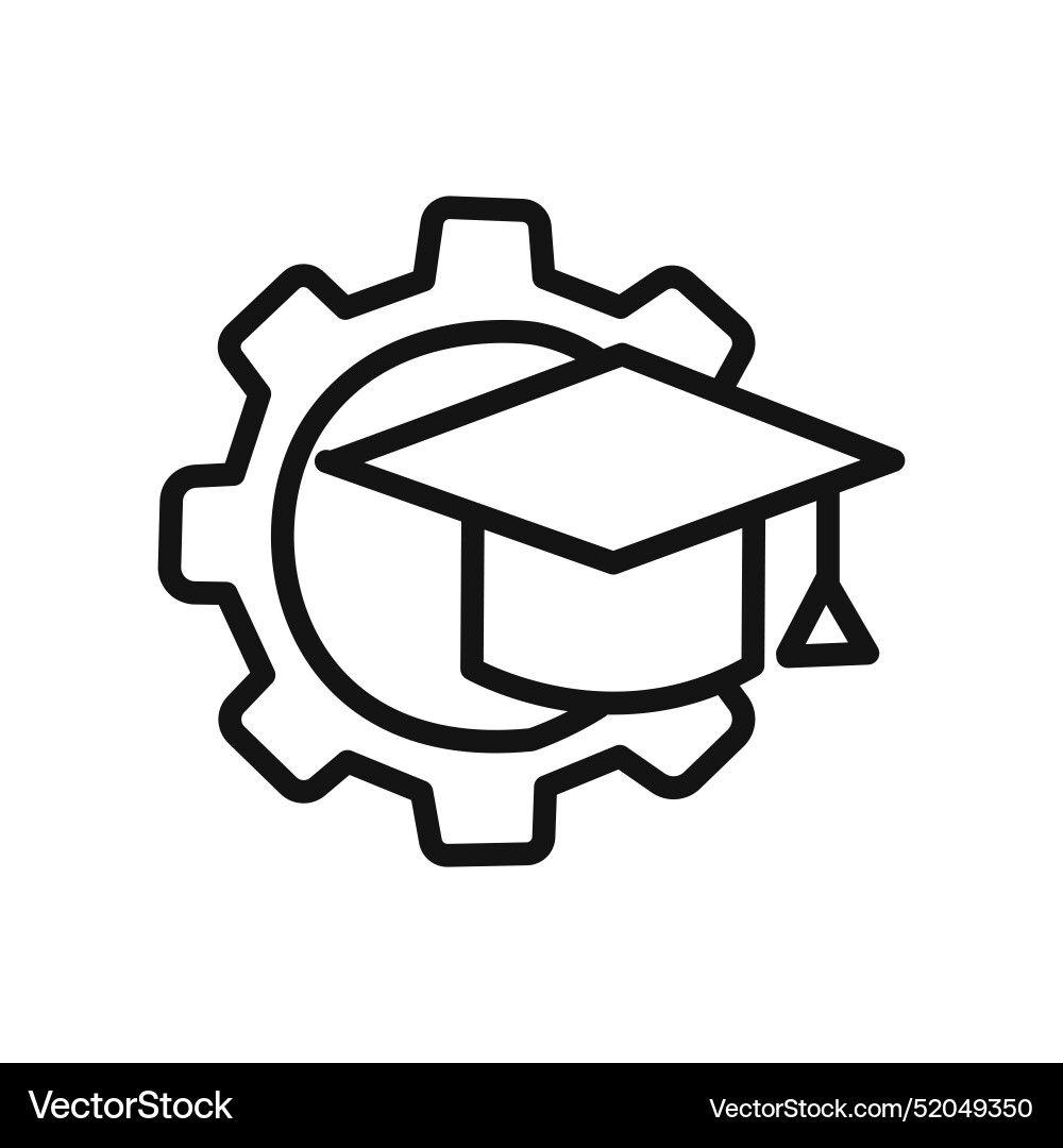 Engineering education map linear graphics sign Vector Image