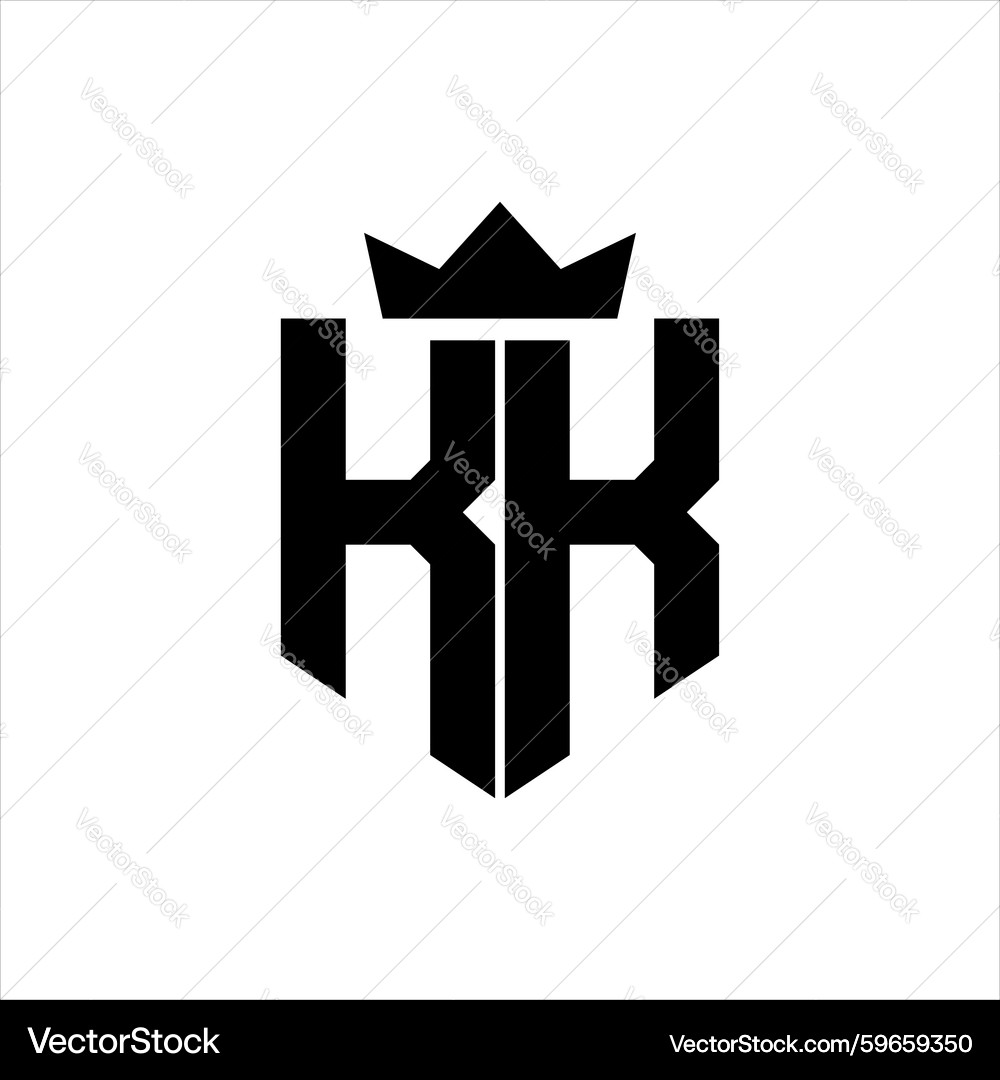Geometric Shield Monogram Logo Royalty Free Vector Image