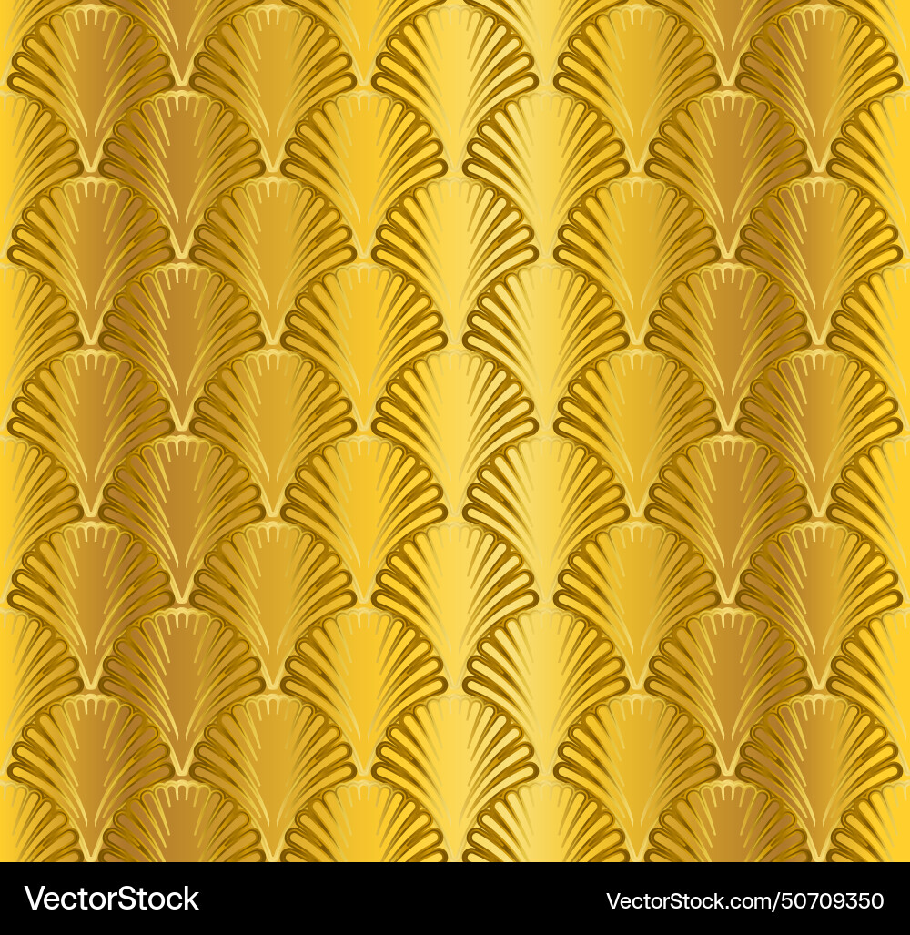 Gold art deco style seamless repeat pattern Vector Image