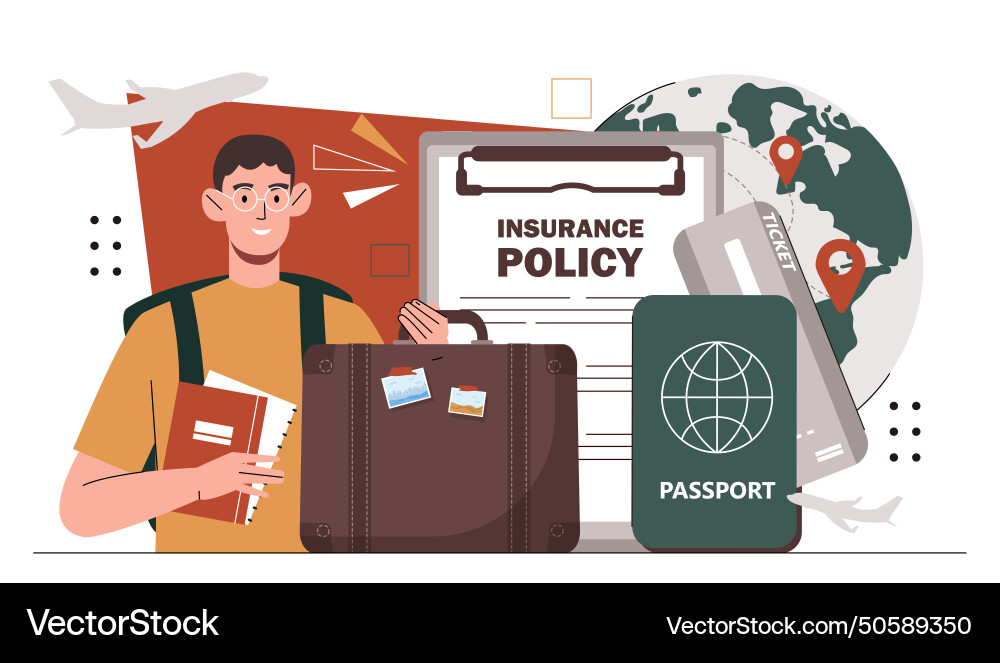 Insurance agent concept Royalty Free Vector Image