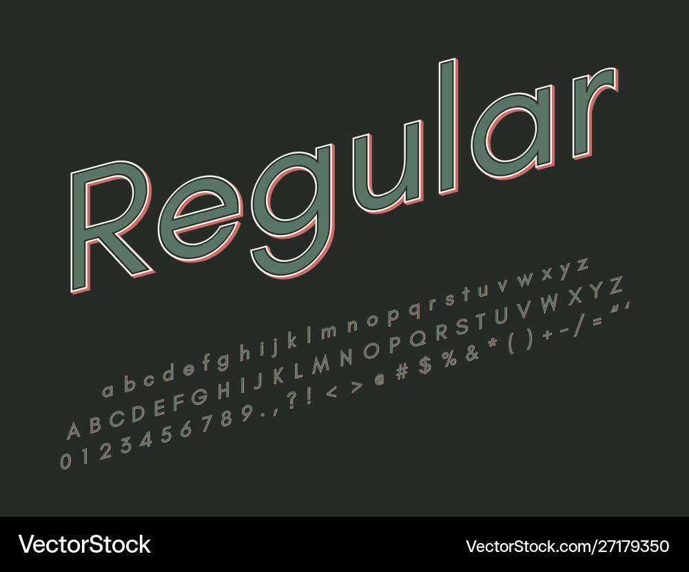 Retro font and alphabet stock Royalty Free Vector Image