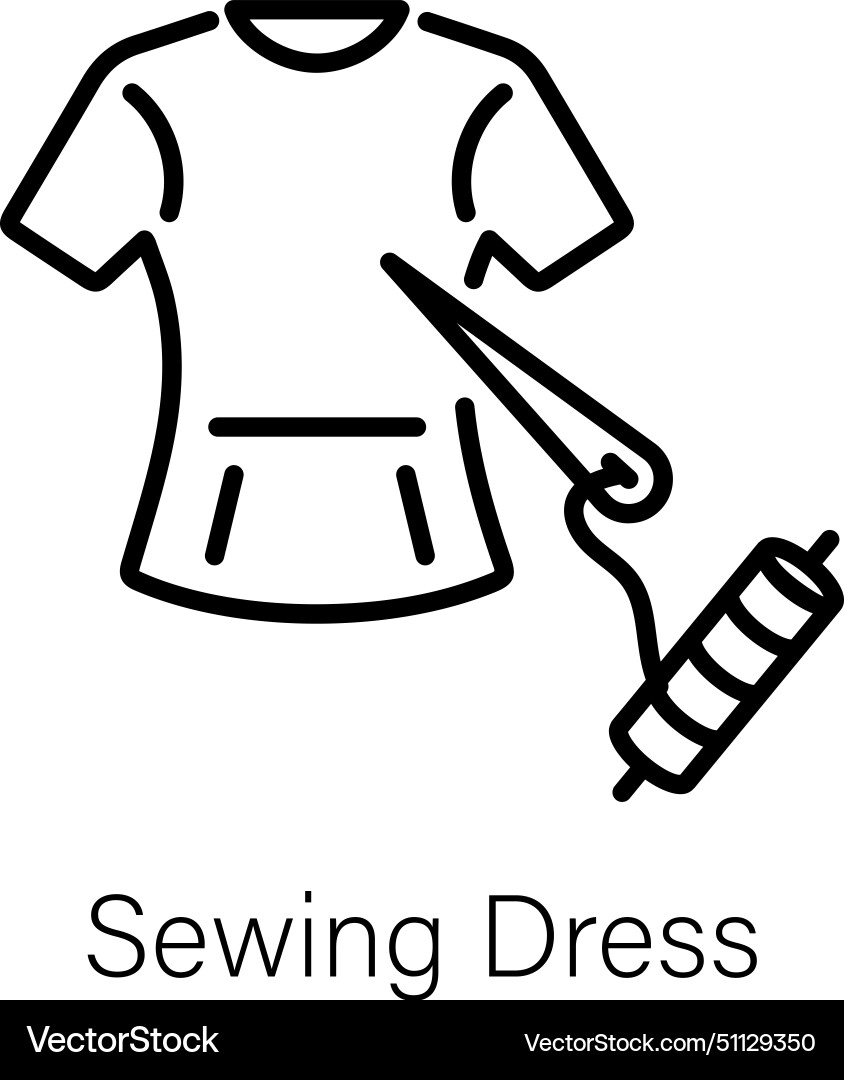 Sewing dress Royalty Free Vector Image - VectorStock