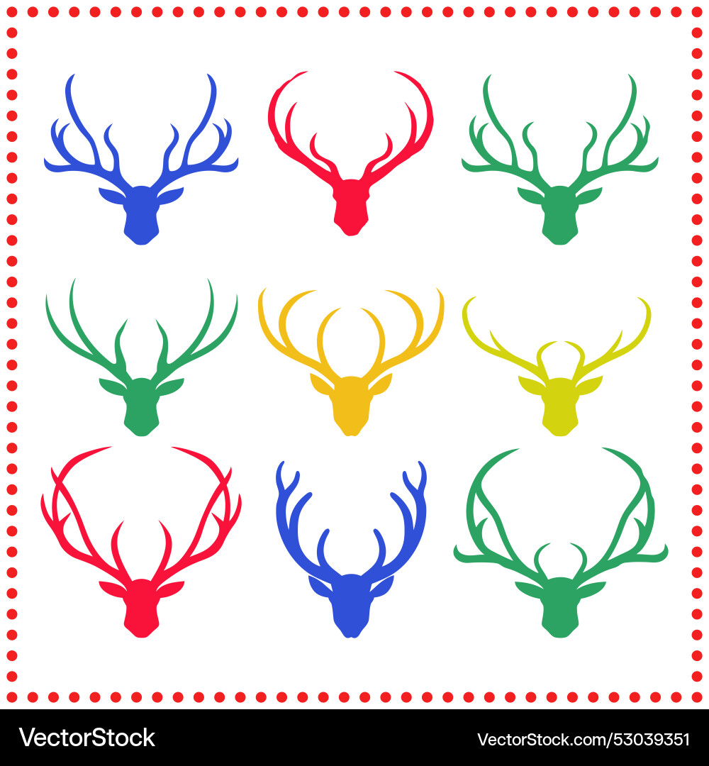 Abstract deer antler silhouettes perfect Vector Image